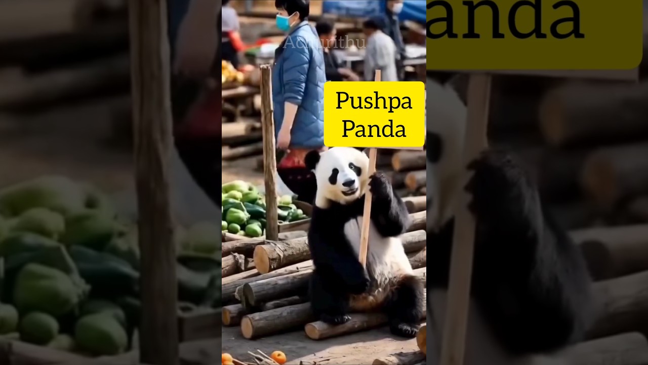 44 II pushpa panda da. #funny #funnyanimal #comedy #shortsfeed #panda # ...