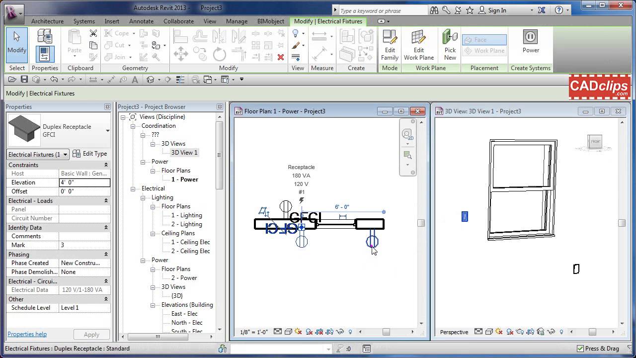 REVIT 2013 DUPLEX RECEPTACLE FAMILY 02 WINDOW PREPERATION - YouTube