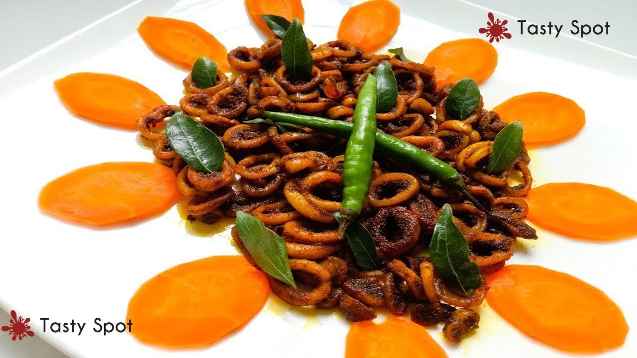 Squid / Kanava / Koonthal Fry / കണവ ഫ്രൈ - Recipe#39 - YouTube