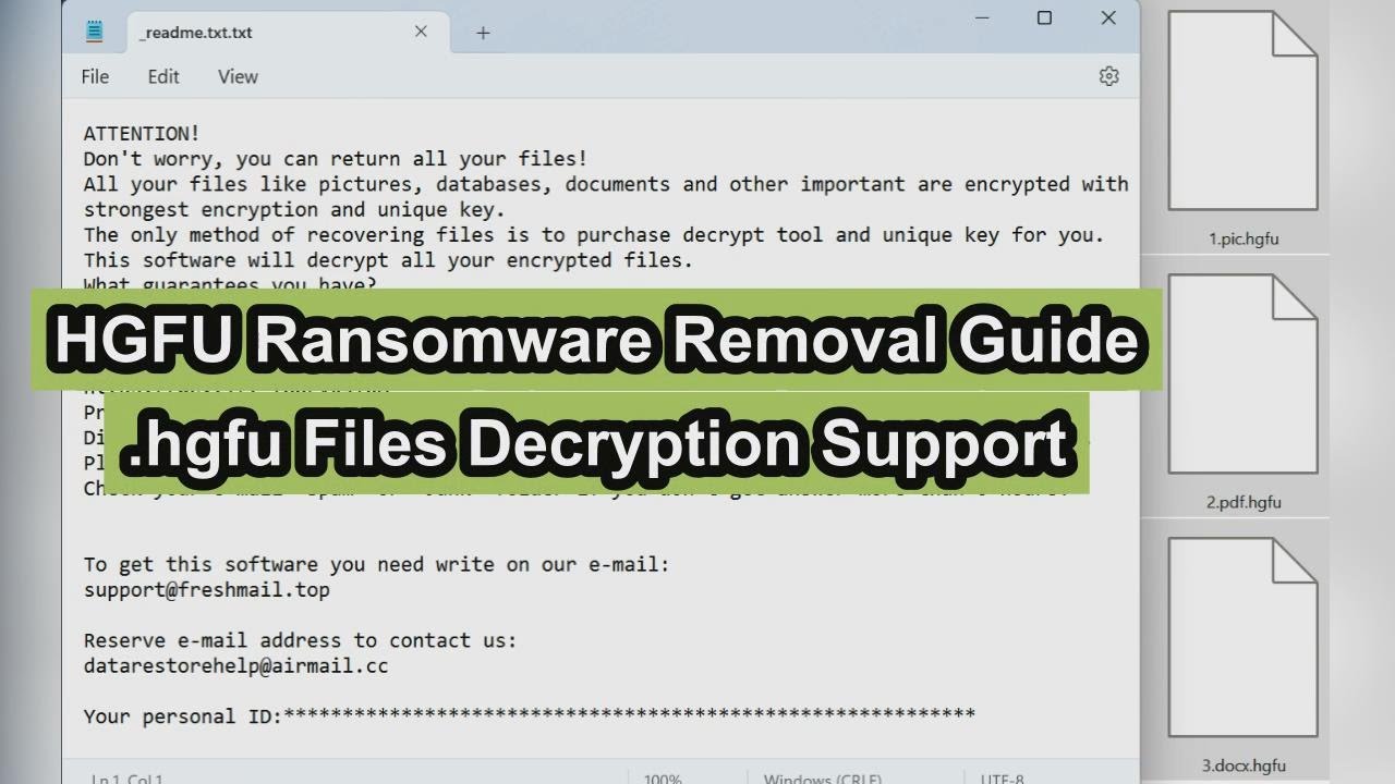 Remove HGFU Ransomware + Decrypt .hgfu Files - YouTube