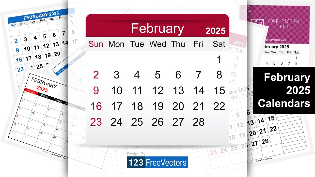 February 2025 Calendar | 123FreeVectors - YouTube