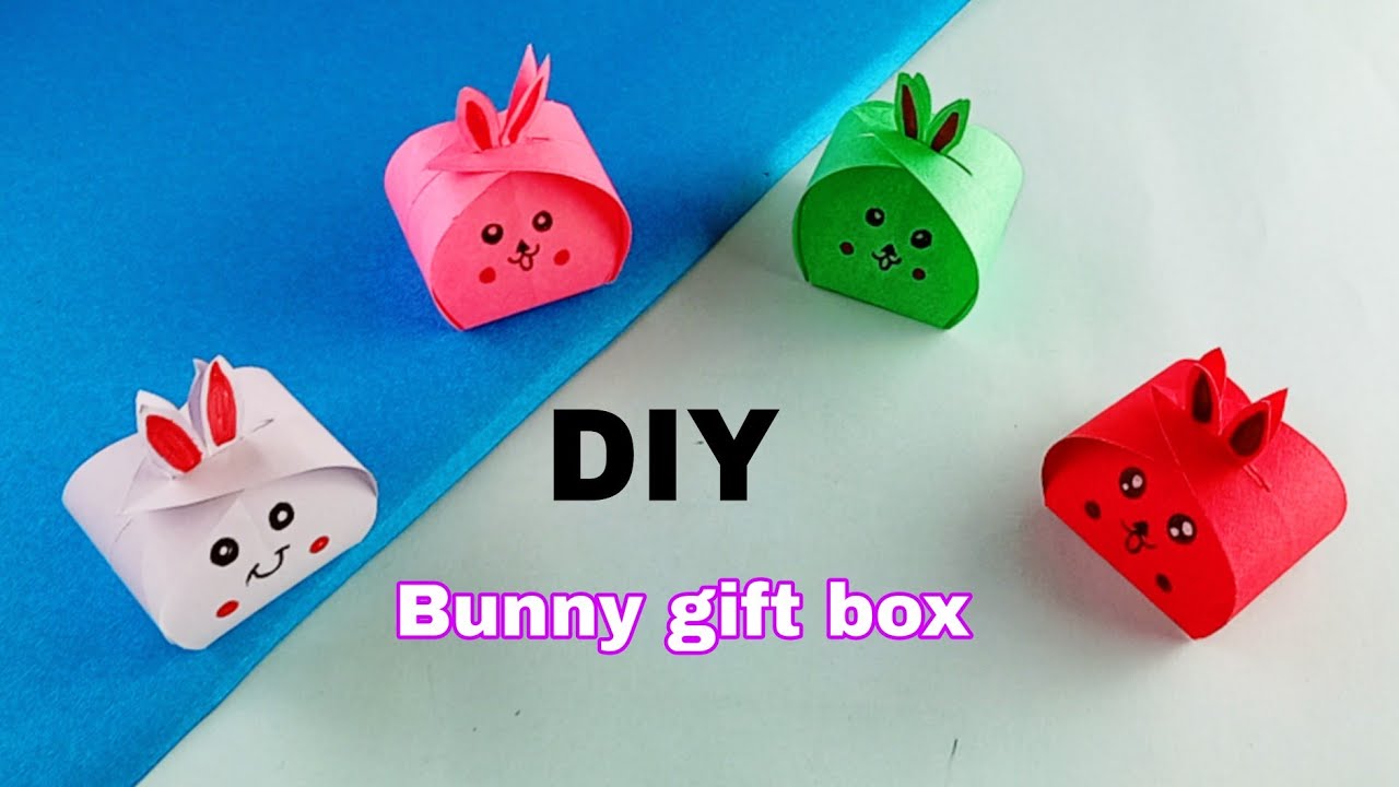 How to make bunny gift box idea | origami gift box | miniature craft ...