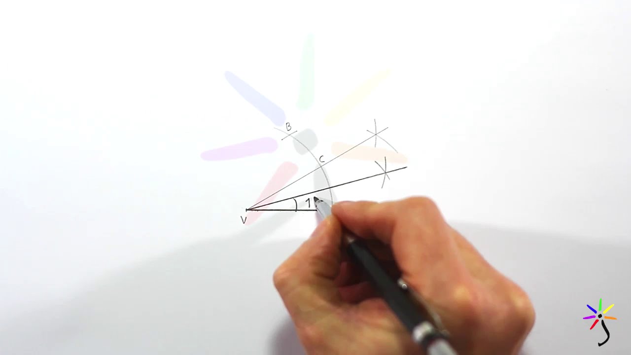 Trazado de un ángulo de 15 grados con el compás - YouTube