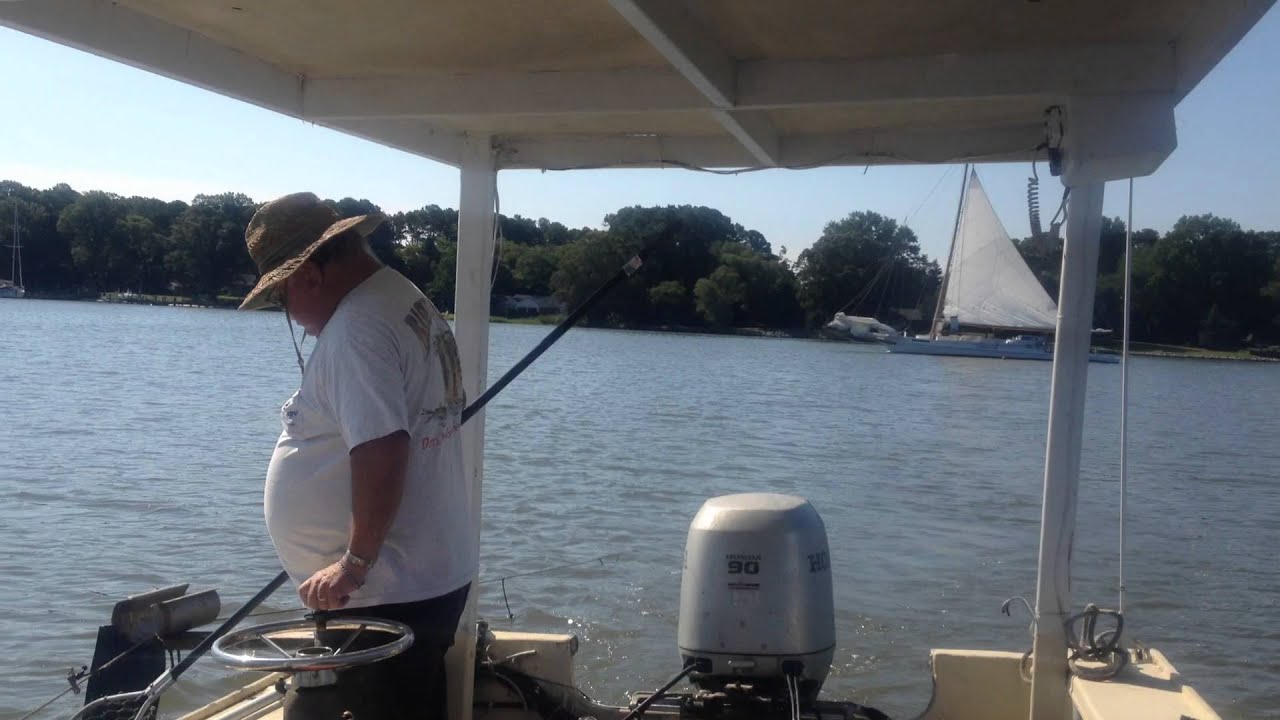 Crabbing on the Tred Avon River, Skipjack in the background - YouTube