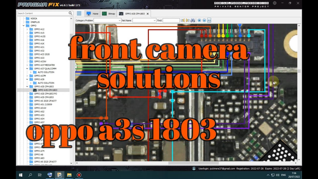 OPPO A3S 1803 jalur camera depan schematik hardware and solutions - YouTube