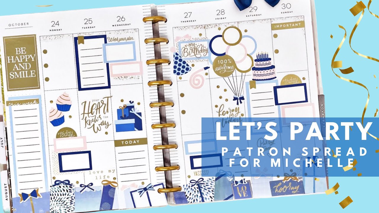 PLAN WITH ME | ‘LET’S PARTY’ PATRON SPREAD FOR MICHELLE | THE HAPPY ...
