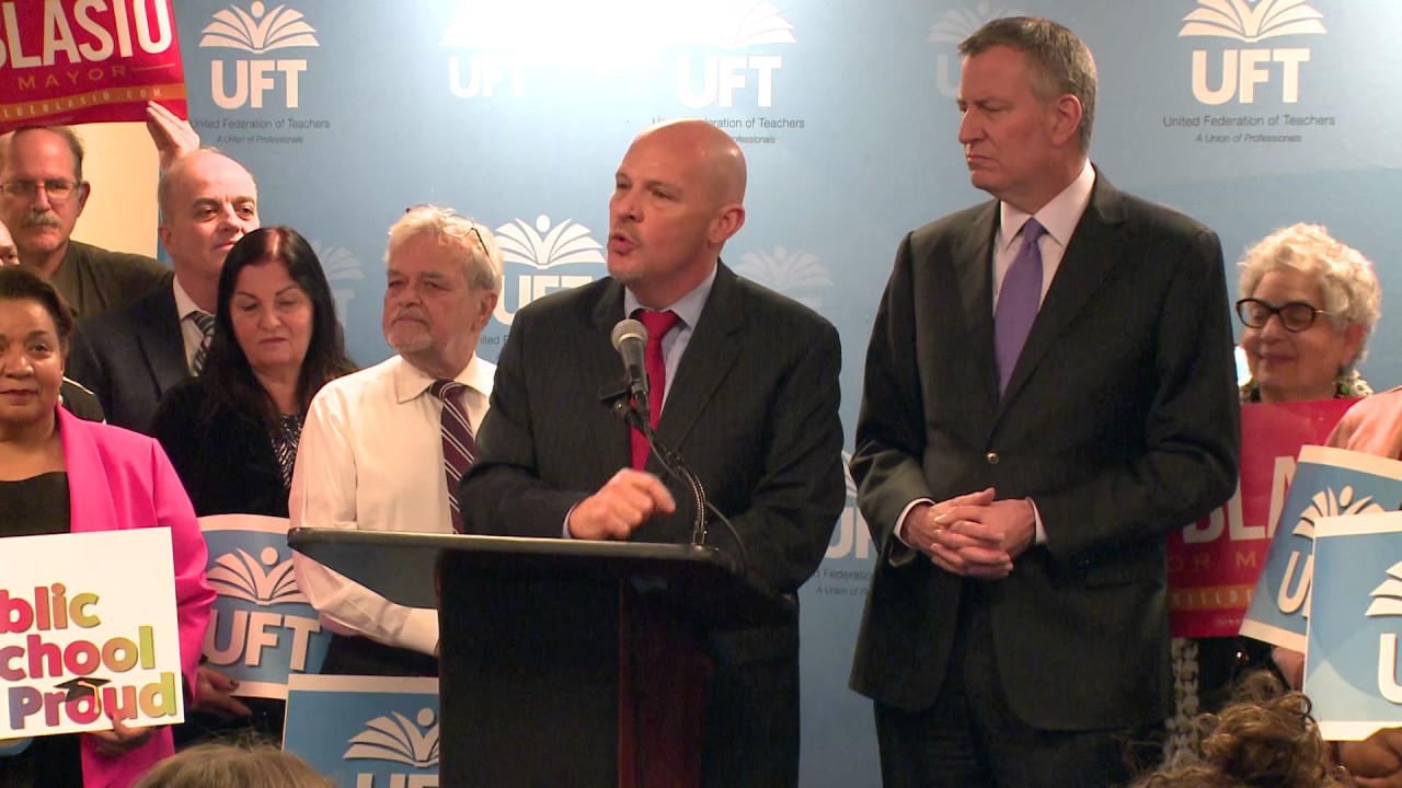 UFT President Michael Mulgrew @ Mayor Bill de Blasio's Endorsement New ...