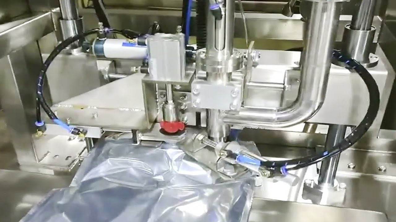 Semi automatic BIB(bag in box) filling machine juice wine filler - YouTube