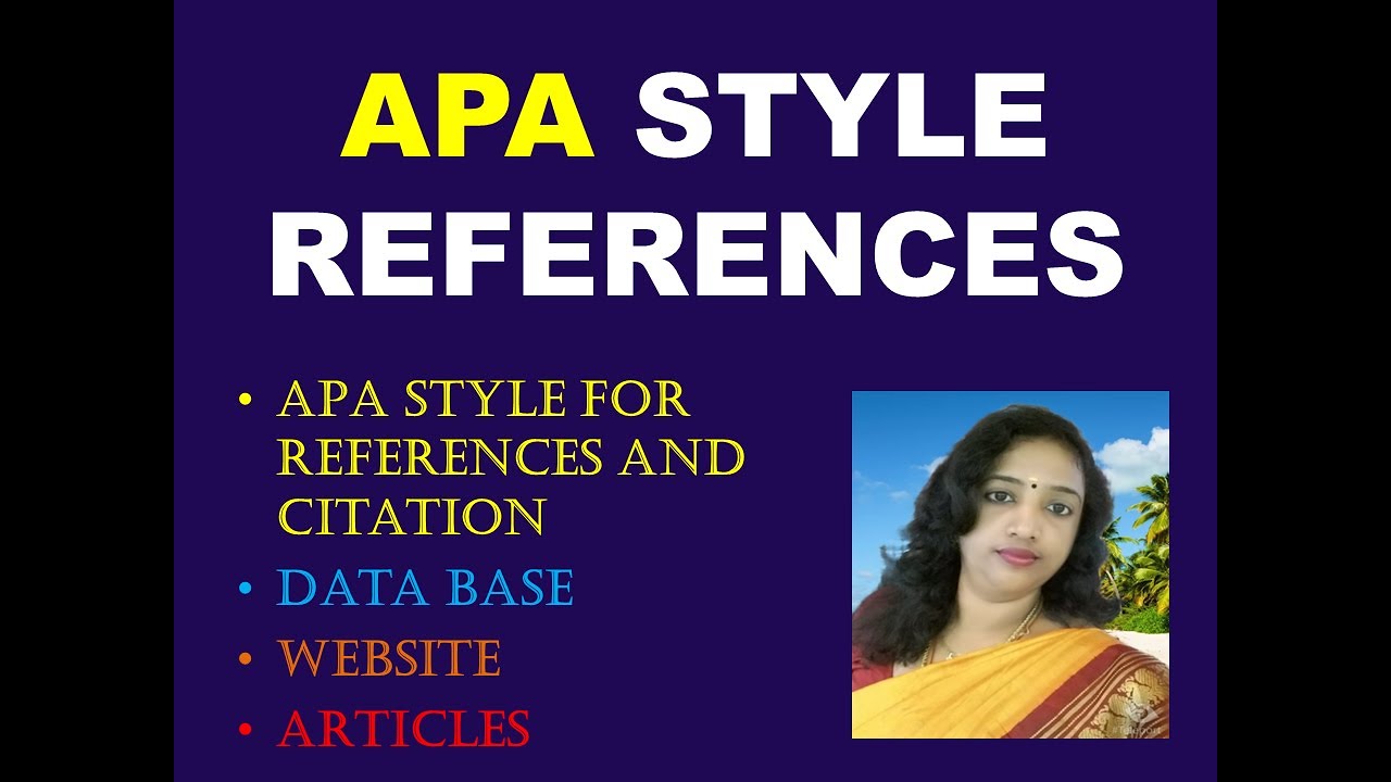 How to write APA Style References and Citations in Tamil (part-1) - YouTube