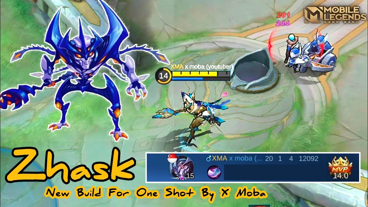 Zhask The 100% Insane Meta | Zhask Gameplay And Build By X Moba ...