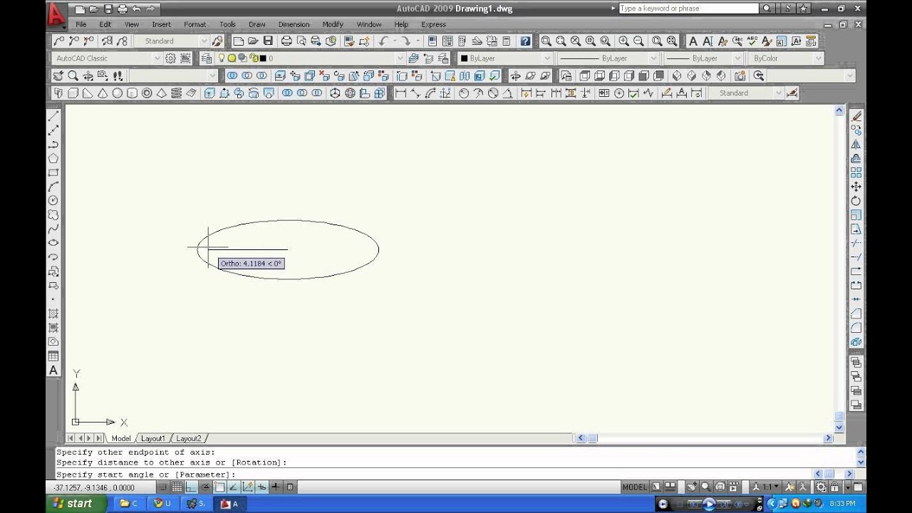 Learn AutoCad Step by Step Part-10(Ellipse Arc) - YouTube