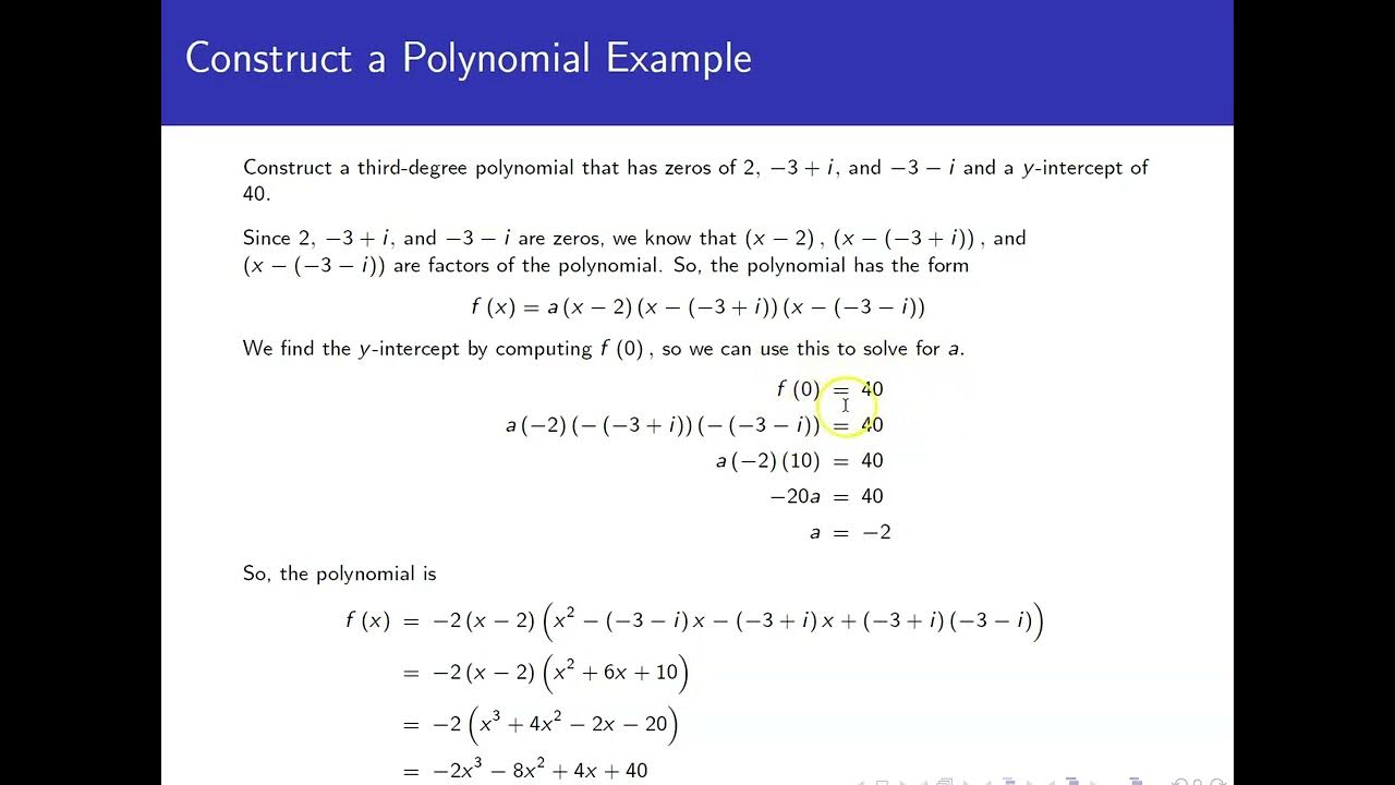 Construct a Polynomial Example - YouTube