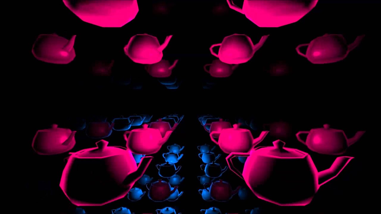 OpenGL lighting tests - Teapots - YouTube