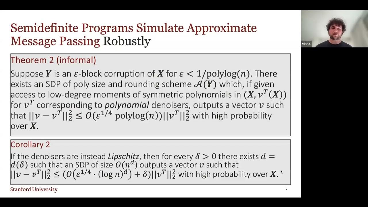 STOC24 3 B 2 Semidefinite programs simulate approximate message passing robustly - YouTube