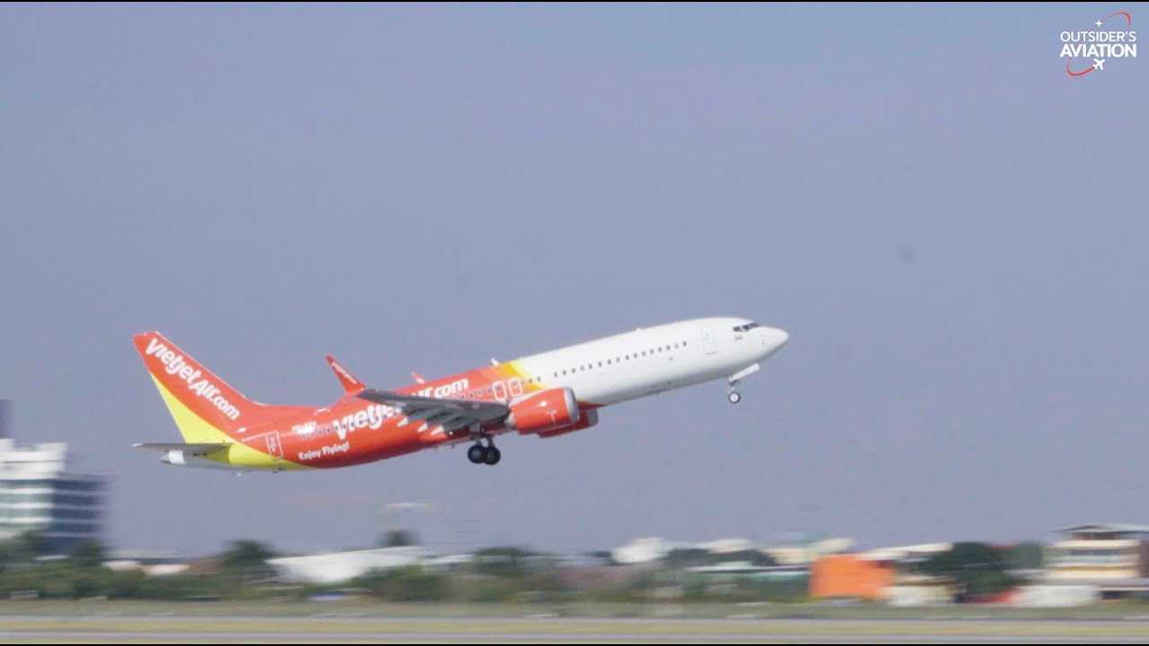 First Takeoff! Vietjet Thailand Boeing 737-8 from Bangkok Suvarnabhumi ...
