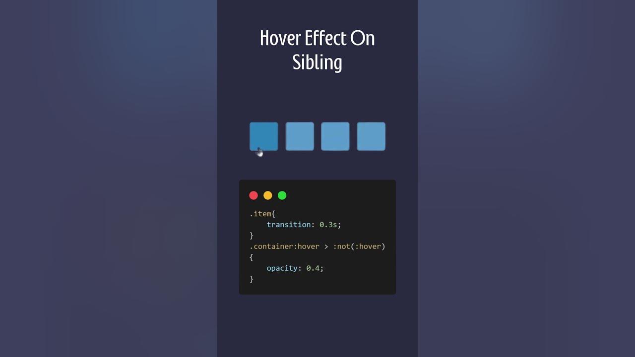 Hover Effect On Sibling | HTML CSS #css #html - YouTube