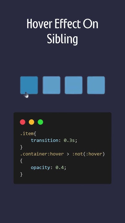 Hover Effect On Sibling Html Css Css Html Youtube