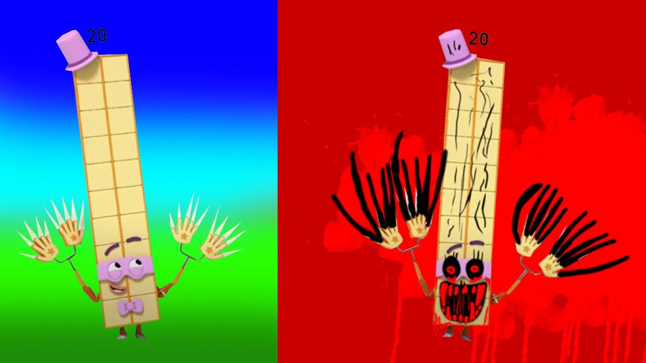 Numberblocks New Design 20 as Horror Version - YouTube