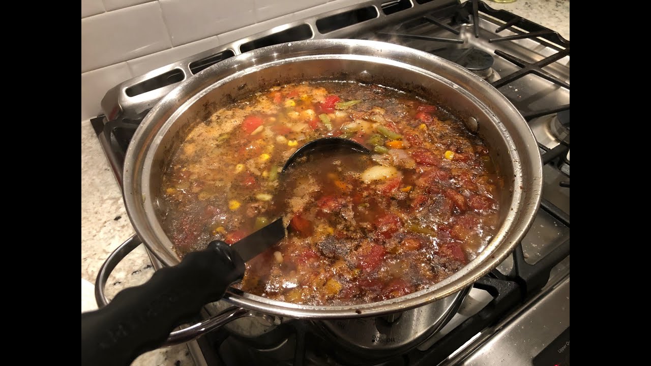 Phyllis Stokes' Easy and Delicious Beef Vegetable Soup - YouTube