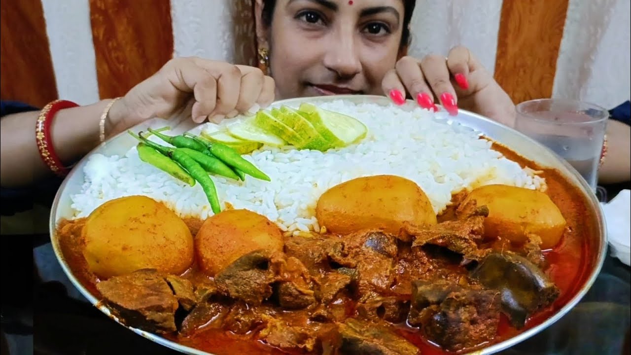 Spicy Mutton Kaleji Bhuna/Mutton Liver Curry/Spicy Mutton Masala Eating ...