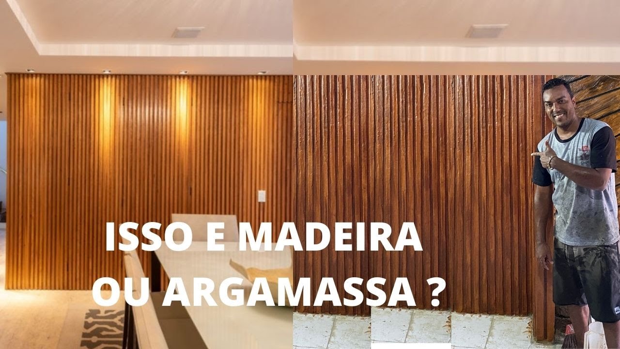 painel ripado feito de argamassa - pintura de ripado -efeito madeira ...