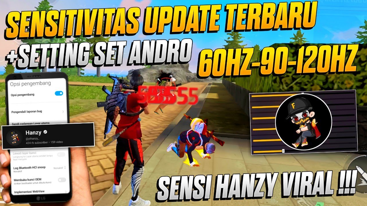 SETTINGS SENSI 😱 HANZY 👽⚡ SET ANDRO + SENSITIVITAS FF AUTO HEADSHOT 2024 TERBARU - YouTube