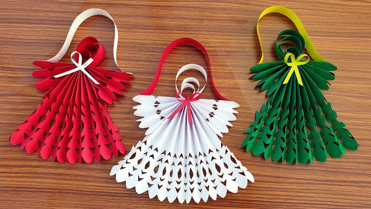 Christmas Angels || DIY Paper Crafts || Beautiful Angels || Xmas Tree ...