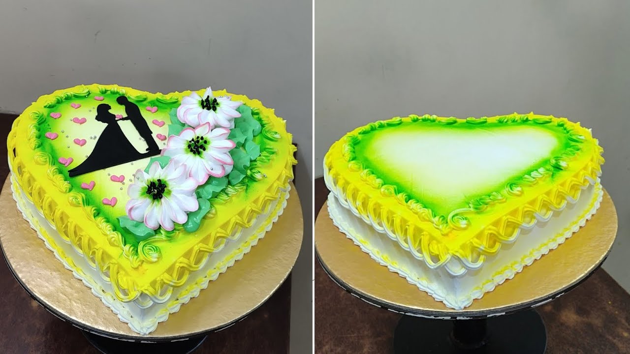 Vanilla 2kg Anniversary Cake Design | Heart Shep Cake Design | Vanilla ...