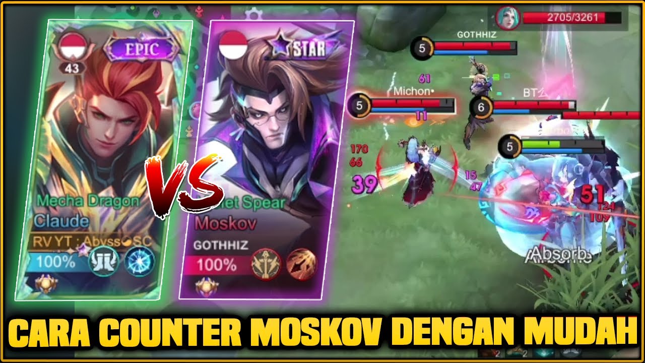 CARA COUNTER HERO MOSKOV PAKAI AJA CLAUDE - AUTO TIDAK MAIN !! - YouTube