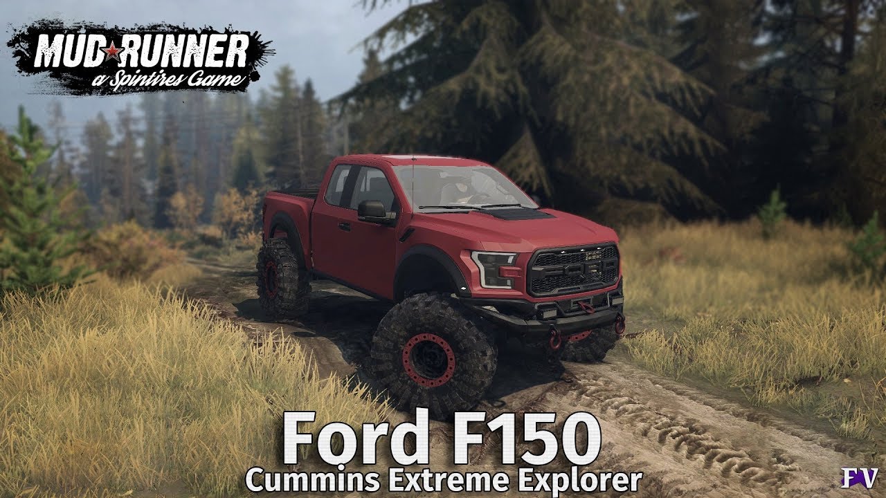 Spintires Mudrunner: Ford F150 Cummins Extreme Explorer [v.1.1] - YouTube