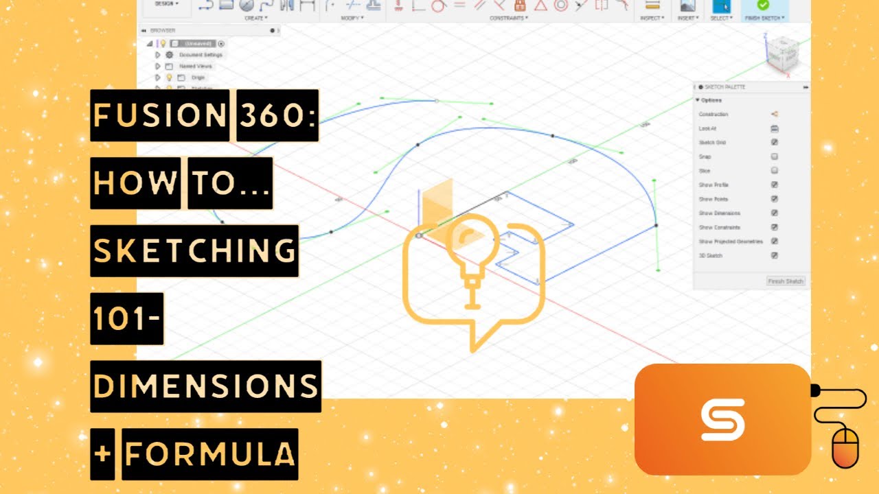 Fusion 360: Sketching 101- Dimensions and formula - YouTube