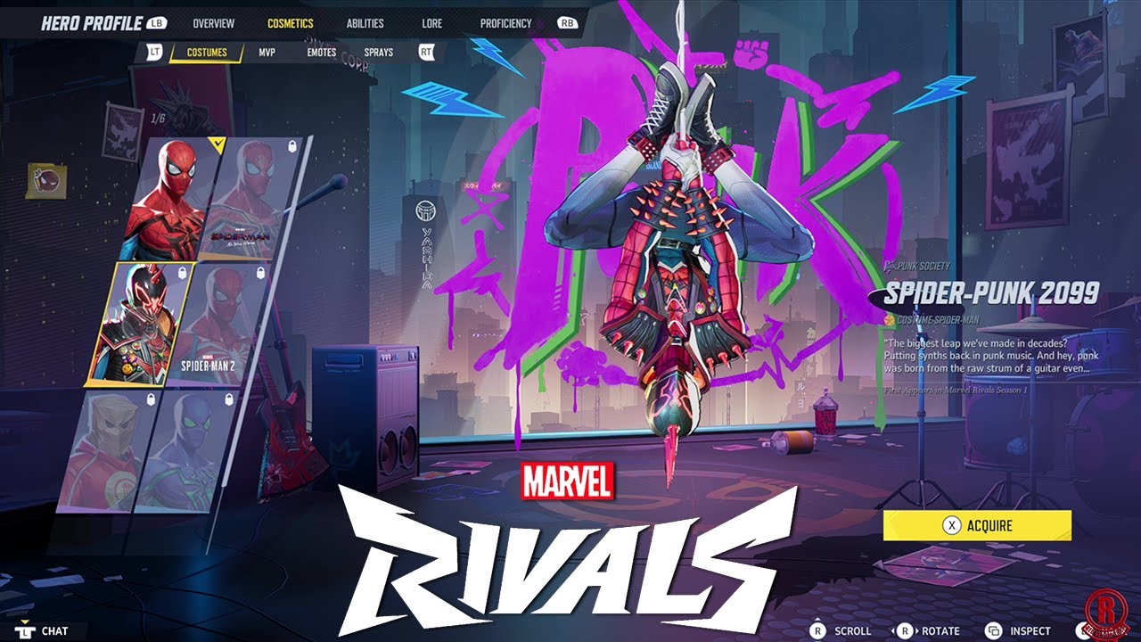 Marvel Rivals - All Characters & Costumes + Fantastic 4 (Spider-Punk ...