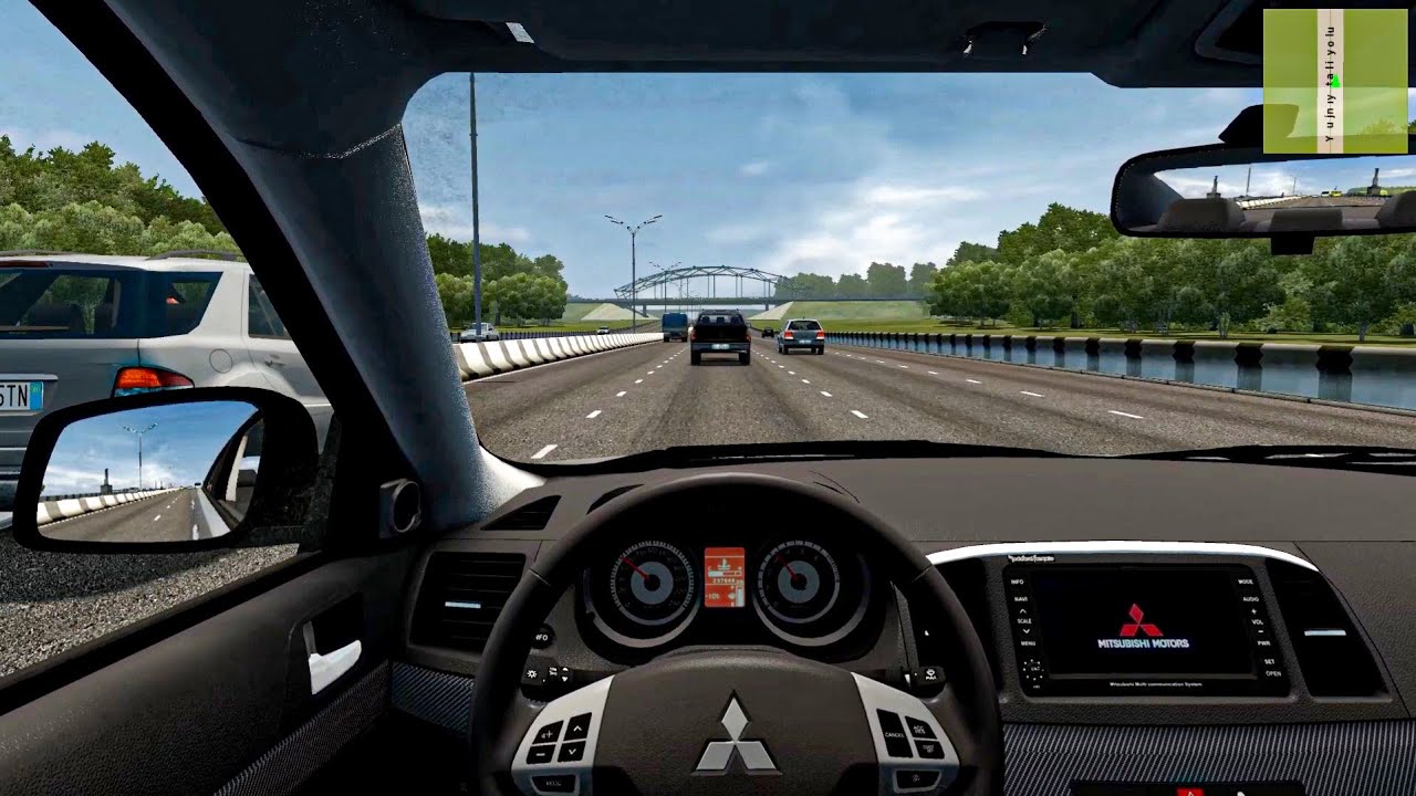 Mitsubishi Lancer X | City Car Driving | Logitech G29 - YouTube