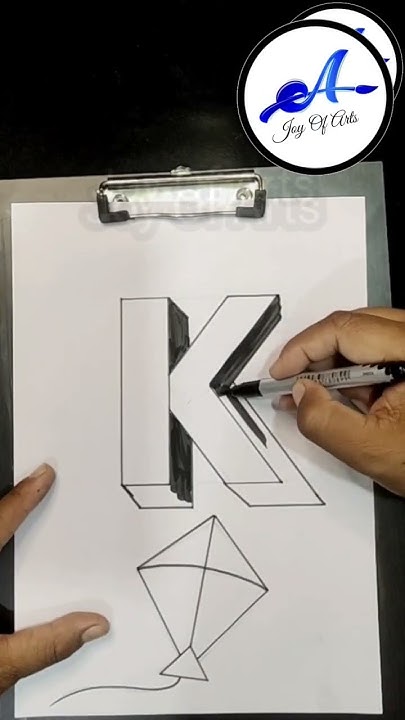 3d LETTER DRAWING - K #art #drawing #lettering #3dart #howtomake # ...