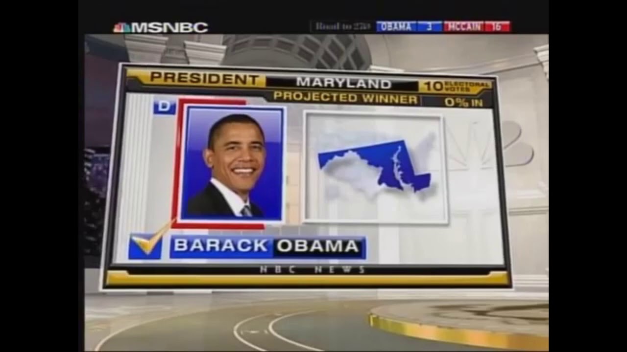 2008 MSNBC Election Night (State Calls and Results) - YouTube