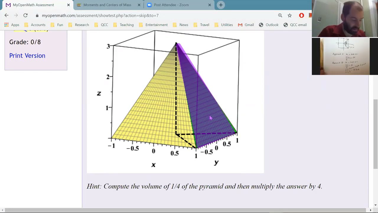 Triple Integral: Volume of a Pyramid - YouTube