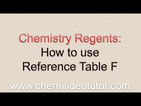 Chemistry Regents How to use Table F - YouTube