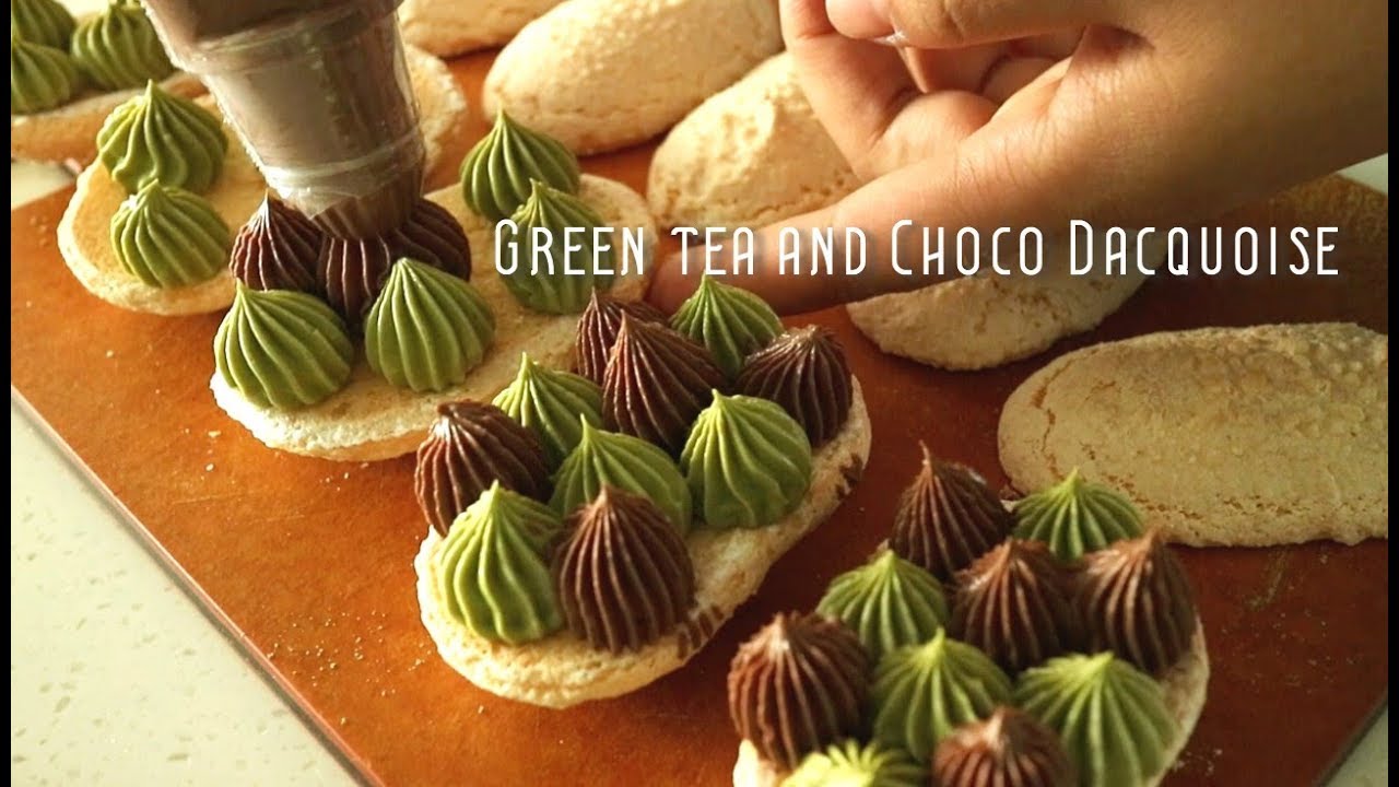 달콤쌉쌀 초코나무숲 다쿠아즈 만들기 : green tea choco dacquoise | 안젤라 베이킹 - YouTube