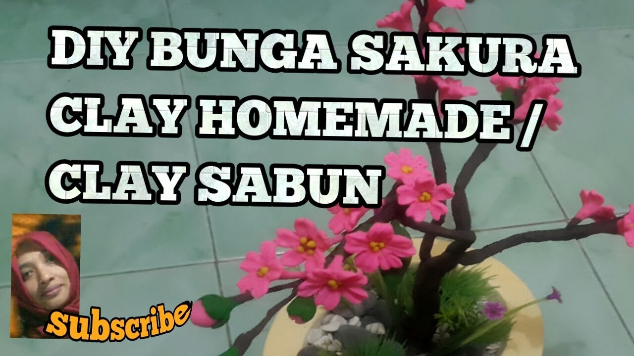 DIY BUNGA SAKURA CLAY TEPUNG /CLAY SABUN ||TUTORIAL BUNGA SAKURA - YouTube