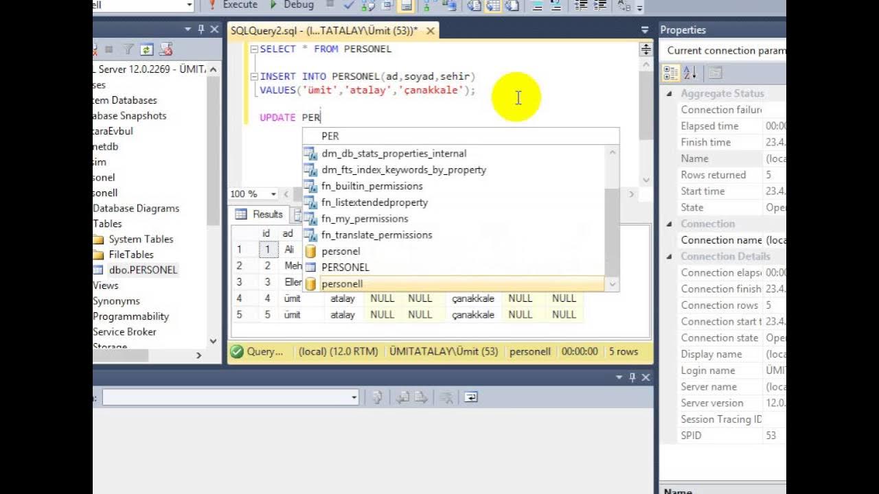 SQL INSERT INTO DELETE UPDATE - YouTube