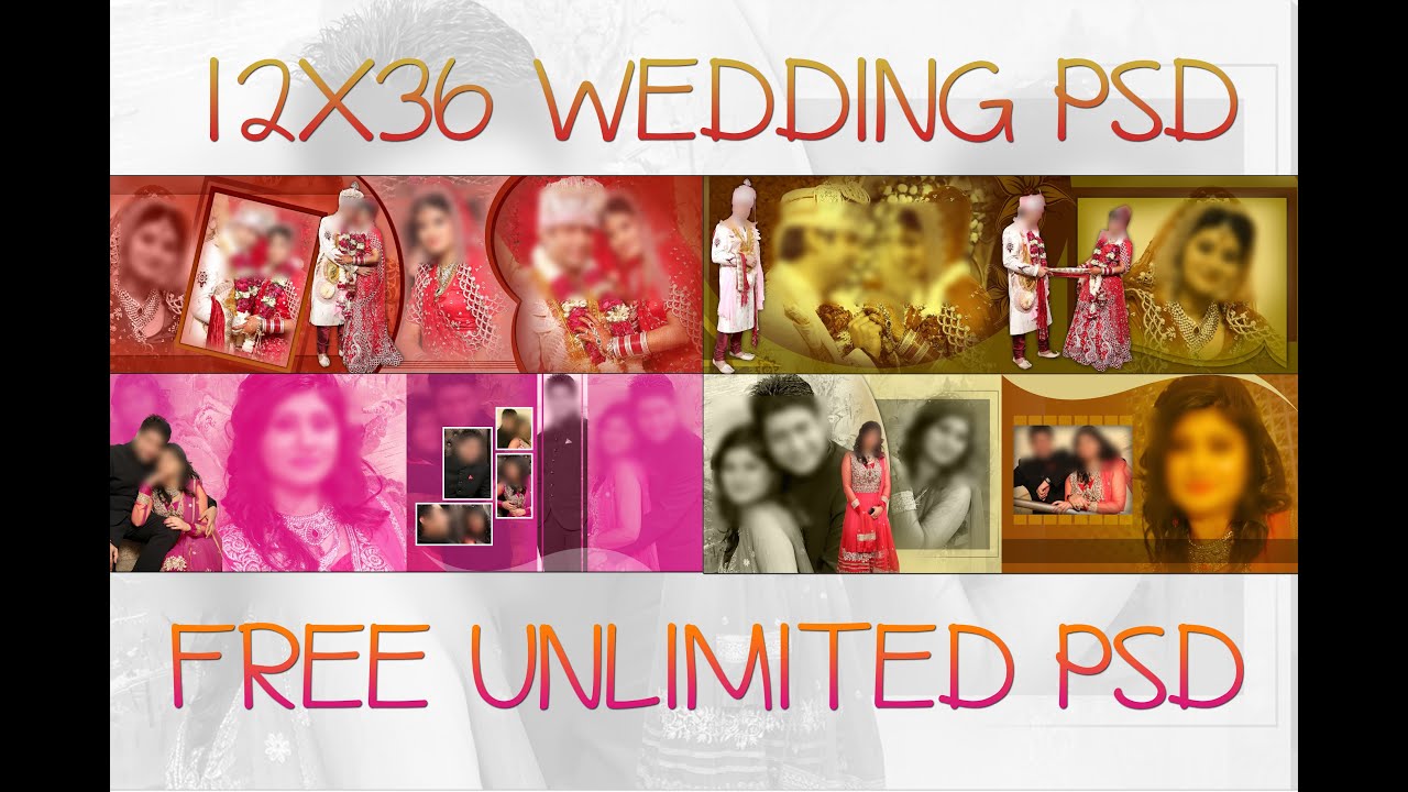 12x36 wedding album design psd files free download 2024 - YouTube