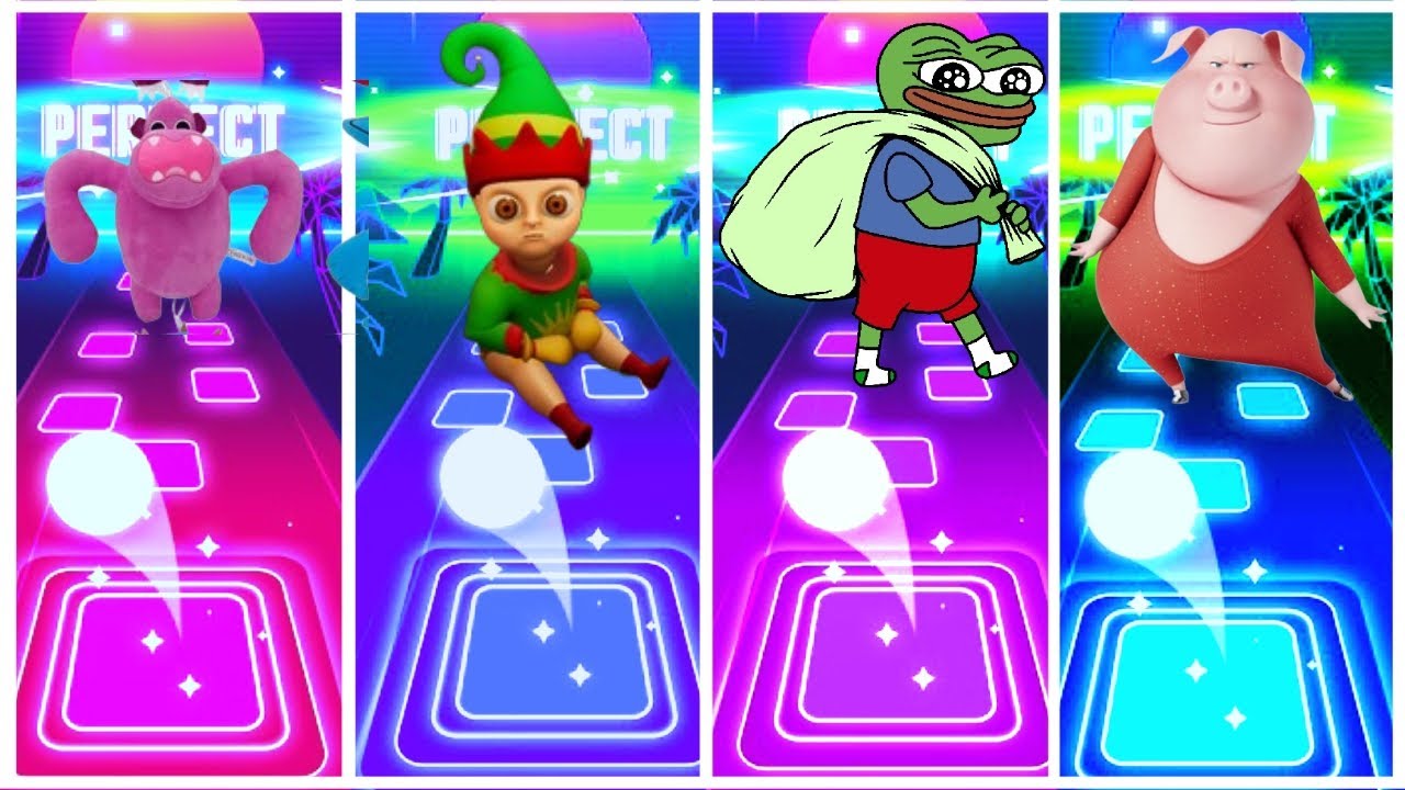 Garten 🆚 Baby 🆚 Peepo 🆚 SING Tiles Hop Edm Rush - YouTube