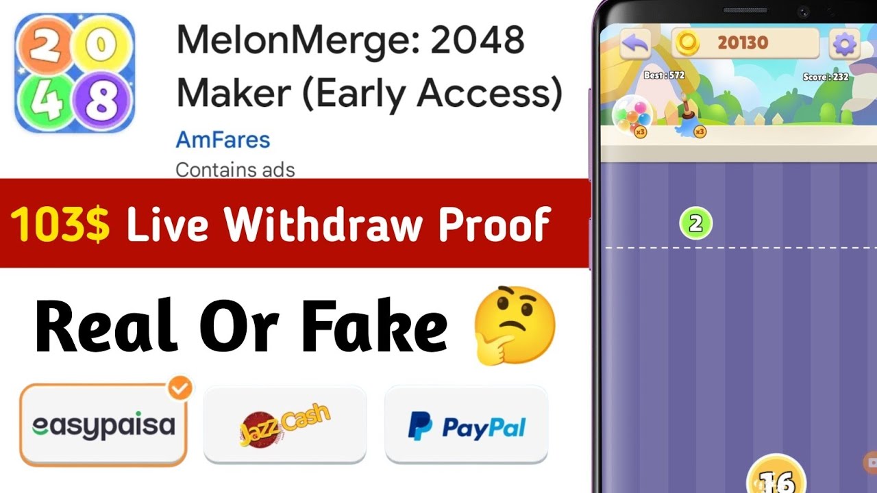 MelonMerge 2048 Maker App Real or Fake | MelonMerge 2048 Maker App Withdrawal | MelonMerge ...