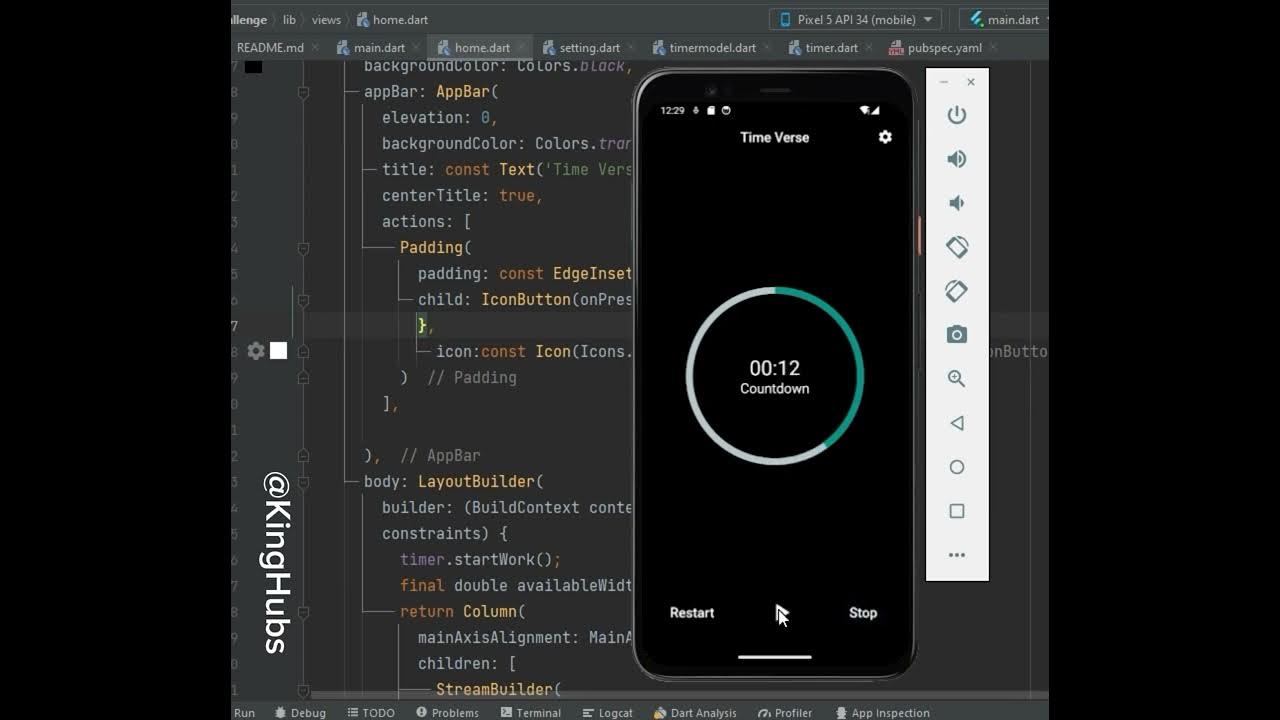 Flutter Countdown Timer Using Streambuilder Day 8 Youtube