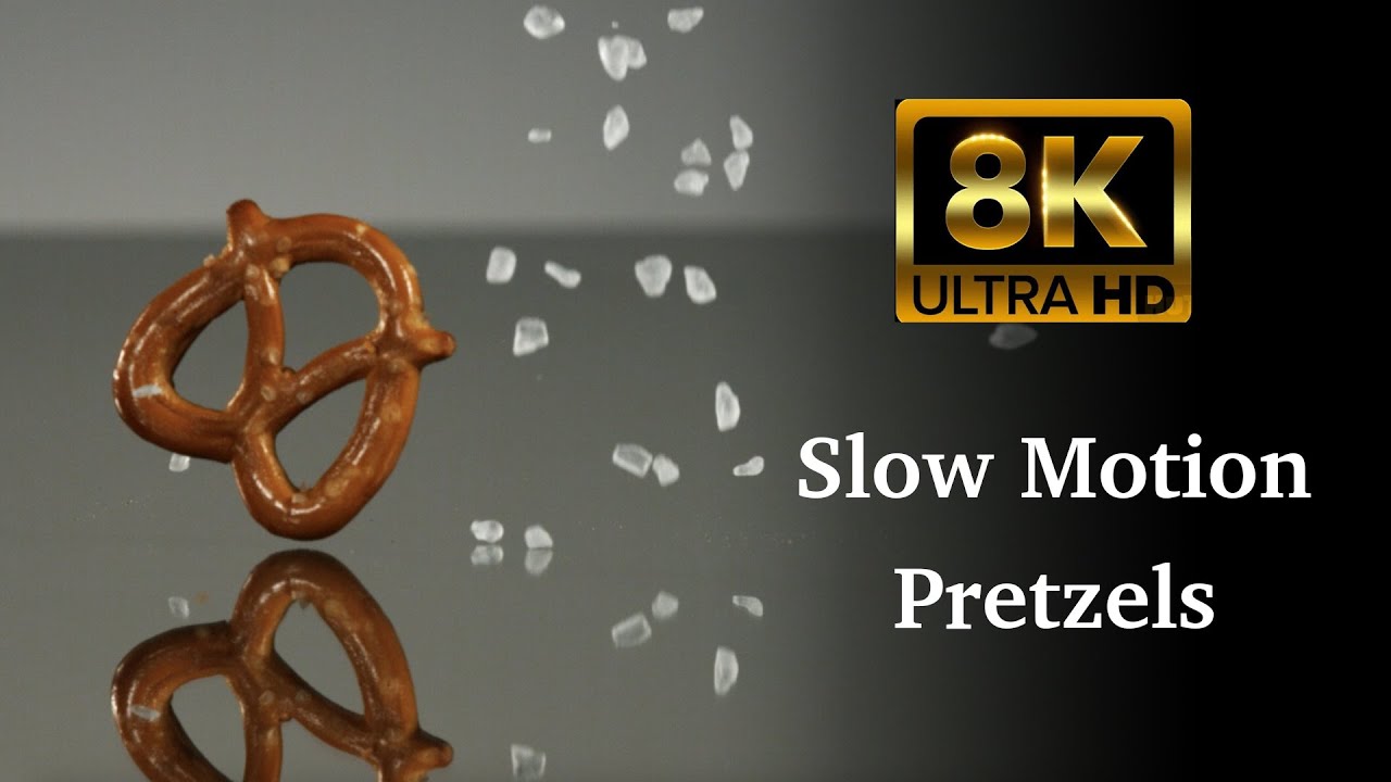HD Pretzels falling in ultra slow motion #pretzels #slowmotion #food # ...