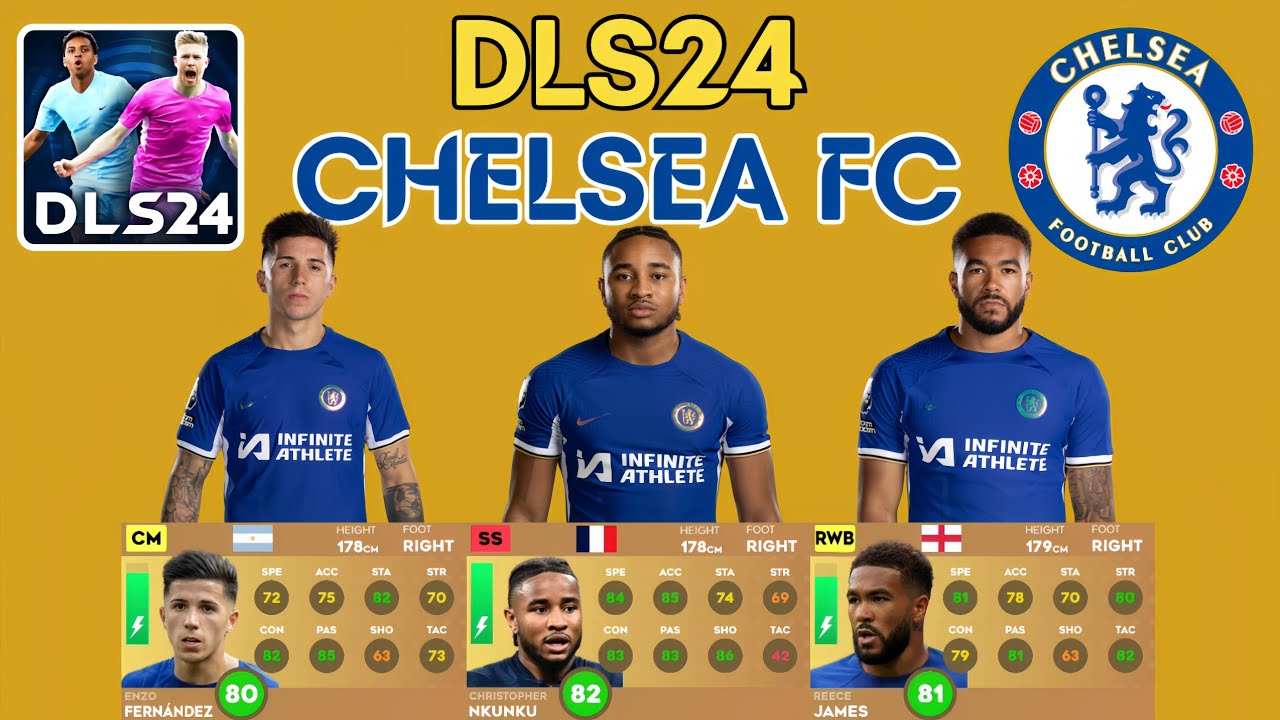 CHELSEA FC player ratings in DLS24 | DLS24 Chelsea FC | DLS24 | Chelsea ...