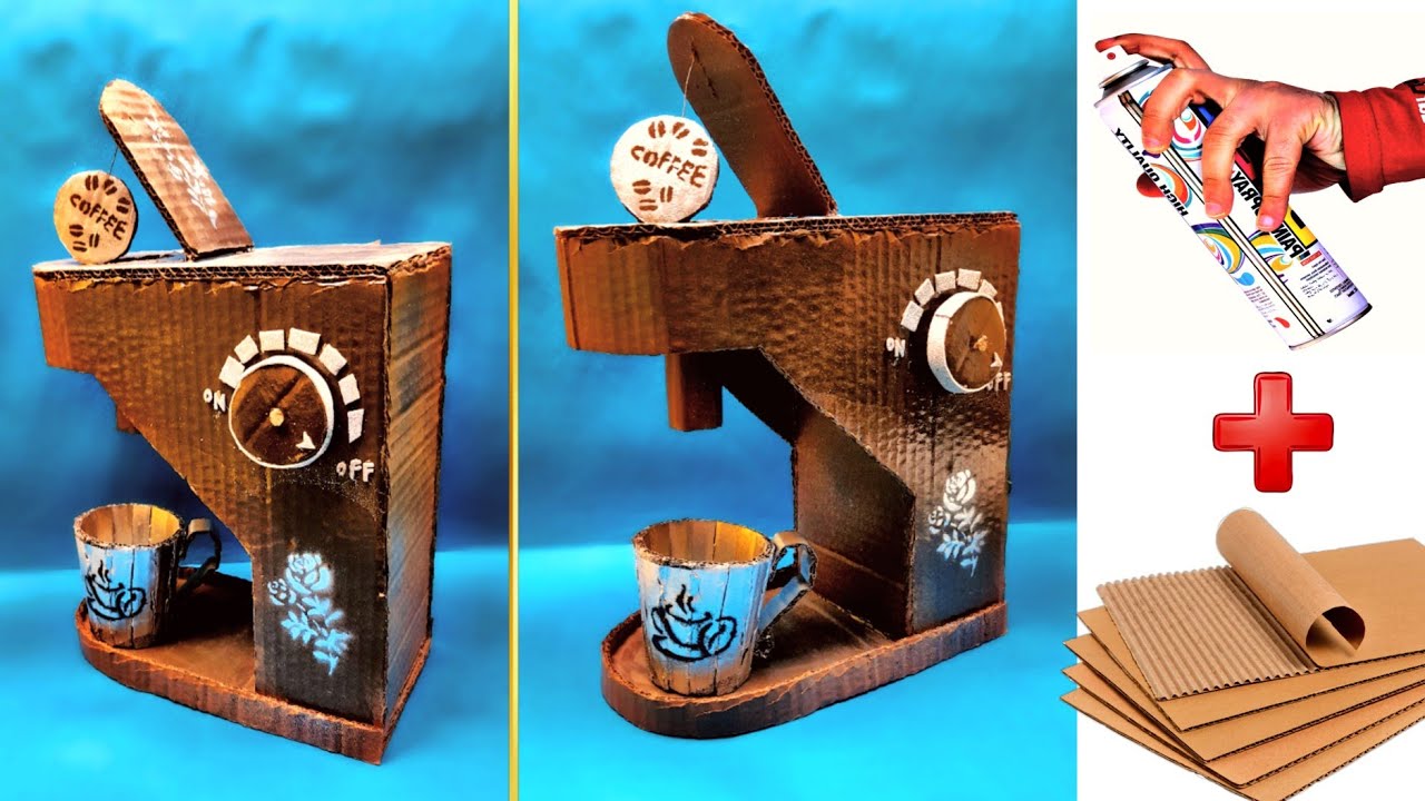 DIY/Stop throwing away cardboard waste:How to make a coffee maker model ...