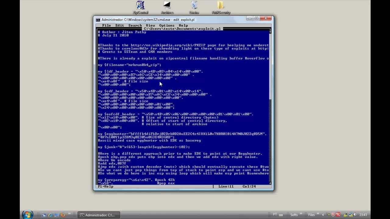ZipCentral - Buffer Overflow (.zip) (credits mrbrunohacked) - YouTube