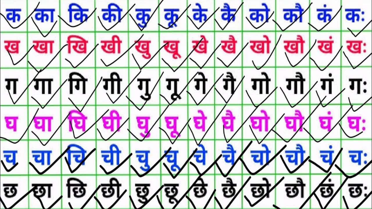 क का कि की कैसे सीखे हिन्दी मे। क का कि की बारह खरी कैसे लिखे हिंदी । k ...