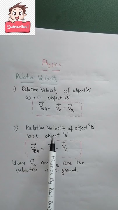 Relative Velocity - Physics #class11physics #ncertphysics #youtubeshorts #shorts - YouTube